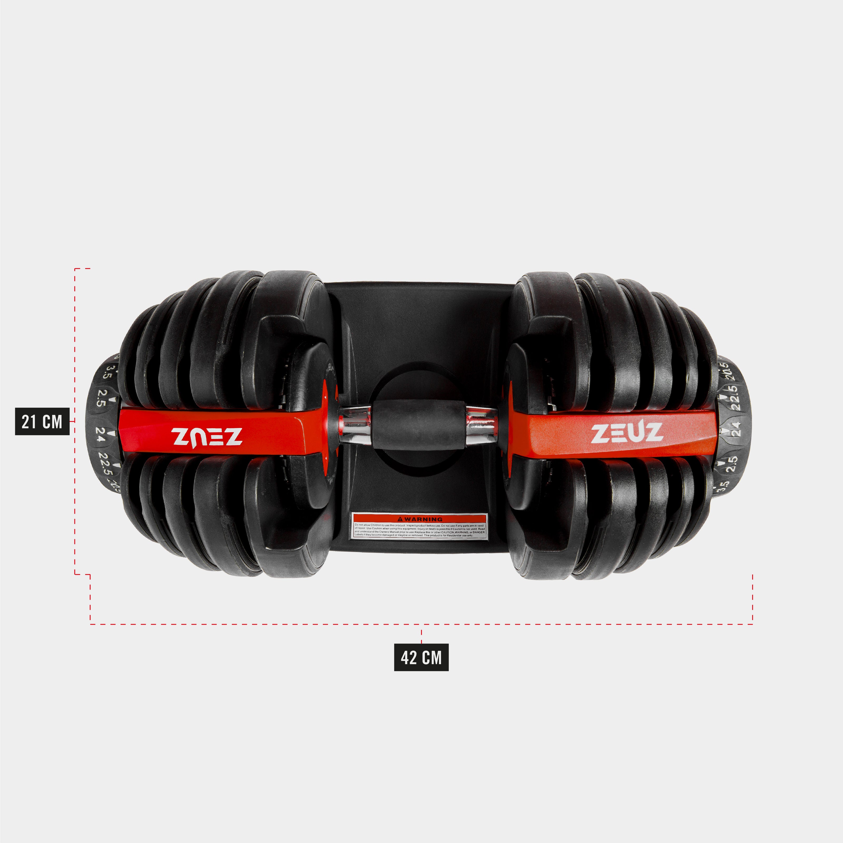 ZEUZ Verstelbare Dumbbell - 2.5 tot 24 KG